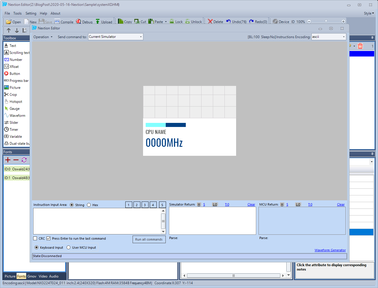 ใช้ Nextion สร้างหน้าจอ Dashboard สำหรับคอมพ์